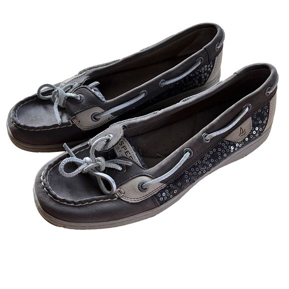 Sperry | Shoes | Sperry Topsider Sequin Boat Shoes Stone Brown ...